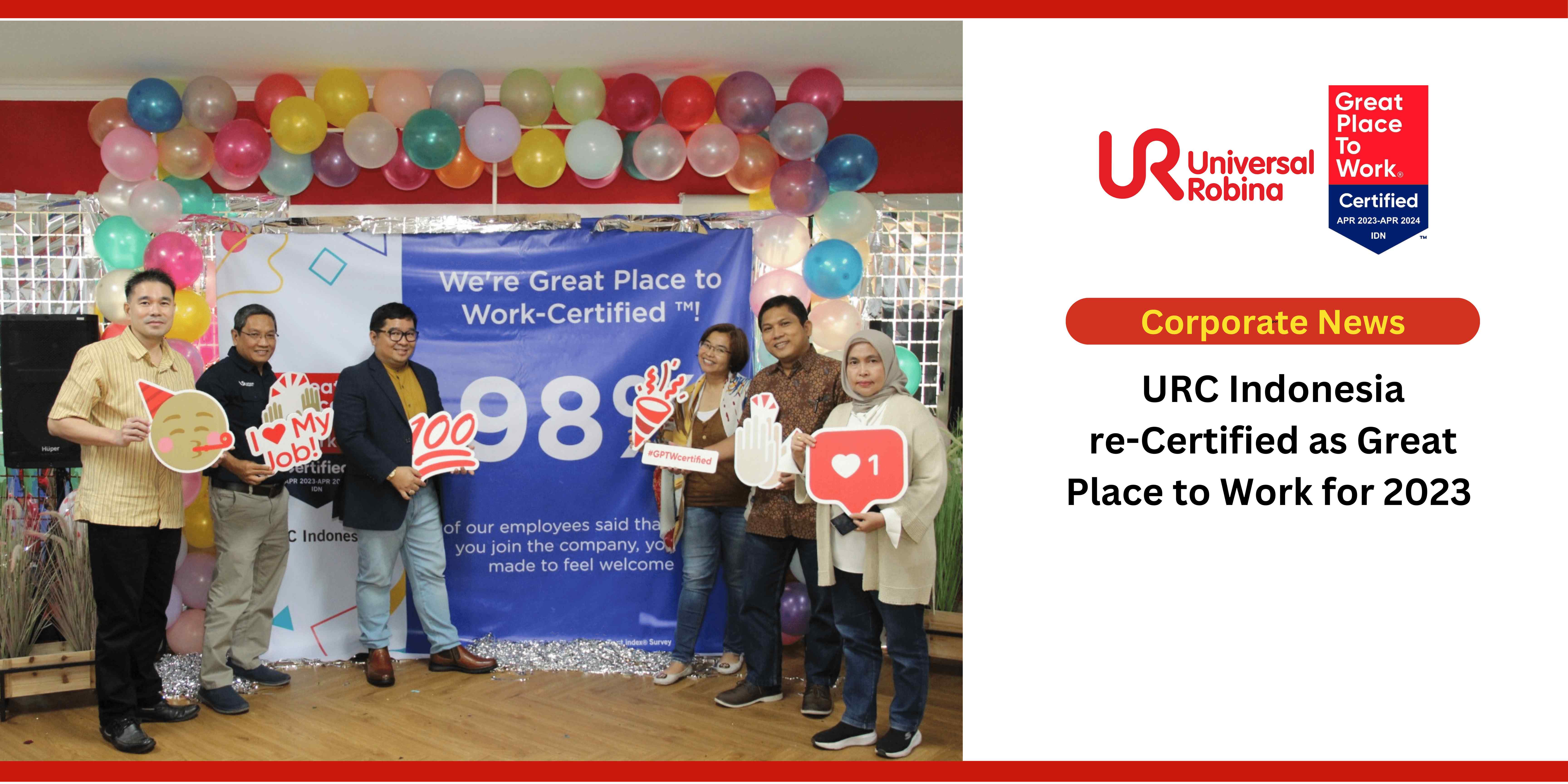 URC Indonesia re-Certified as Great Place to Work for 2023 – Universal ...